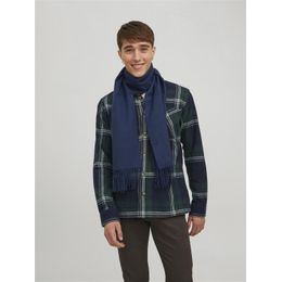 Jack & Jones JACK & JONES Herren Strickschal "JACTORONTO WOVEN SCARF", blau, Gr. 1, unifarben, Strick, Wolle, Modetücher