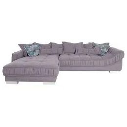 Ecksofa Inosign "Diwan II DuraFlex" Sofas Gr. B/T: 333cm x 202cm, Struktur fein, Recamiere links, grau (hellgrau) DuraFlex-Kaltschaumpolsterung, bis 140 kg, 4 Bezugsqualitäten