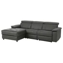 Ecksofa Home Affaire "Binado, L-Form" Sofas Gr. B/T: 252cm x 164cm, Kunstleder, Recamiere links, mit manueller Relaxfunktion-ohne USB-Anschluß, grau mit manueller oder elektrischer Relaxfunktion USB-Anschluss