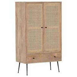 Highboard GUTMANN FACTORY "Liam" Sideboards Gr. B/H/T: 80cm x 137cm x 42cm,, beige (natur) Stauraumschrank mit Front aus Rattangeflecht, Breite 80 cm