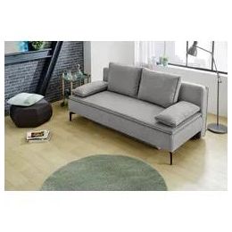 Jockenhöfer Schlafsofa JOCKENHÖFER GRUPPE "Jonas", grau (hellgrau), B:200cm T:100cm, Korpus: 100% Polyester;Kissen: 100% Polyester, Sofas, als Dauerschläfer geeignet, mit Bettfunktion und Bettkasten, Komfort