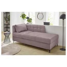 Jockenhöfer Recamiere JOCKENHÖFER GRUPPE Sofas Gr. B/T: 207cm x 98cm, Samtoptik, rosa Studioliege mit verstellbarem Kopf- und Fussteil Bettkasten