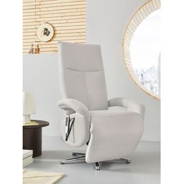 Sit & More TV-Sessel SIT & MORE, B:74cm H:117cm T:85cm, silber, 98%Polyester, 2%Polyamid, Sessel, "Tycoon mit Kopfteilverstellung und 360 Drehfunktion",