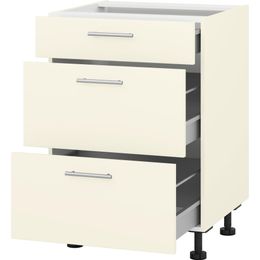 Herdumbauschrank KOCHSTATION, B:60cm H:75cm T:56cm, beige, Schr&auml;nke, ""KS-Scafa"", Breite 60 cm, mit zwei Ausz&uuml;gen und einem Schubkasten