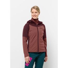Jack Wolfskin Damen Outdoorjacke "BRISSTAL HOODY W", rot, Gr. XL, 1. OBERSTOFF 100% POLYESTER 2. OBERSTOFF 91% POLYAMID, 9% ELASTHAN FUTTER 100%