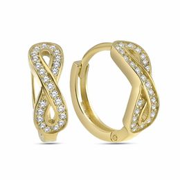 dKeniz Damen Paar Creolen "925/- Sterling Silber vergoldet Unendlichkeitsohrring", one-size, Silber 925 (Sterlingsilber), gold, Silber 925