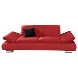 2-Sitzer Max Winzer "Toulouse modern und bequem, aktuelles Design, hoher Sitzkomfort" Sofas Gr. B/H/T: 190cm x 75cm x 89cm, Kunstleder SOFTLUX, rot mit klappbaren Armlehnen, Breite 190 cm