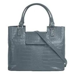 Henkeltasche CLUTY Gr. B/H/T: 30cm x 20cm x 6cm onesize, blau Damen Taschen echt Leder, Made in Italy