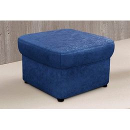 Hocker DOMO collection, B:57cm H:41cm T:57cm, blau, Luxus-Microfaser (100% Polyester);Struktur ( 90% Polyester, 10% Polyacryl);Microfaser PRIMABELLE