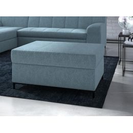 Polsterhocker Inosign, B:85cm H:40cm T:61cm, blau, 95% Polyester, 5% Nylon, Hocker, "Balme", passend zur Serie "Balme"
