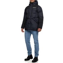 INDICODE Herren Steppjacke "INKayce", blau, Gr. S, unifarben mit Farbeinsatz, Web, Obermaterial: 100% Polyester, Jacken