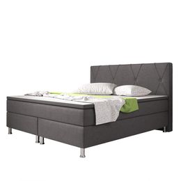 Boxspringbett Boston 180x200 Webstoff Anthrazit