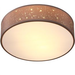 Casaria monzana® Deckenlampe Taupe Stoff Ø38cm Sternenhimmel