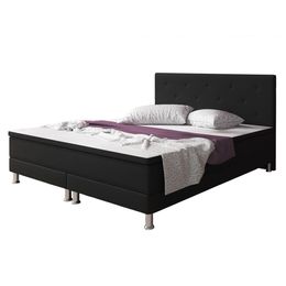 Boxspringbett Esra 180x200 Webstoff Schwarz