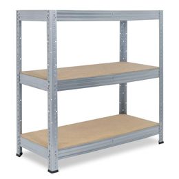 shelfplaza PRO 90x120x60cm Schwerlastregal in verzinkt mit 3 Böden