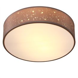 Casaria monzana® Deckenlampe Taupe Stoff Ø30cm Sternenhimmel