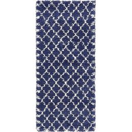 MyFlair Teppich "Temara Shag" Läufer Marineblau CA10382