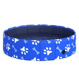 PawHut Hundebadewanne Hundepool Hunde Badewanne Wasserbecken faltbar Ø80x20Hcm