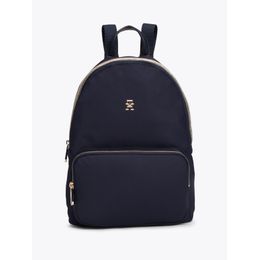 Rucksack Tommy Hilfiger "Women POPPY BACKPACK CORP Backpack" Gr. B/H/T: 26 cm x 35 cm x 16 cm, blau (space blue) Rucksäcke