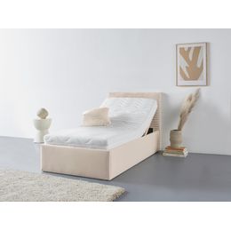 Polsterbett "Vita", beige (hell, beige), L:210cm, Bezug: 100% Polyester, Polsterung: Polsterwatte, Material, Gestell: gepolsterter Holzwerkstoff, Westfalia Schlafkomfort, Betten, auch mit Stauraum erhältlich, inkl. Kopfteilverstellung