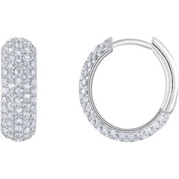 Paar Creolen Thomas Sabo "Schmuck Silber 925 Ohrringe, CR731-051-14" Ohrringe Gr. Silber 925 (Sterlingsilber), silberfarben (silberfarben, kristallweiß, kristallweiß) Damen mit Zirkonia (synth.)