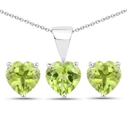 Paar Ohrstecker VIRA JEWELS "925-Sterling Silber rhodiniert Glänzend Peridot grün" Ohrringe Gr. ONE-SIZE, 2,1 ct, Silber 925 (Sterlingsilber), weiß (weiß, grün) Damen