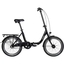 Faltrad HAWK Bikes "FOLDER 3.0" Fahrräder Gr. 40 cm, 20 Zoll (50,80 cm) hinten: 20 Zoll (50,80 cm), schwarz (schwarz, schwarz)