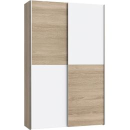 Wäscheschrank Inosign "Ozzula, Mehrzweckschrank, Schwebetürenschrank, Garderobenschrank" Schränke Gr. B/H/T: 120,1 cm x 190,5 cm x 41,6 cm, 2 St., weiß (sonoma eiche, weiß) FSC zertifiziert, variable Inneinteilung, 42cm tief, Made in Europe