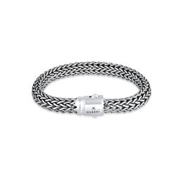 Armband Kuzzoi "Gliederarmband Basic Cool unisex 925 Silber" Armbänder Gr. 21 cm, ohne Stein, Silber 925 (Sterlingsilber), silberfarben (silber) Herren