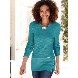 Rundhalspullover Casual Looks "Pullover" Gr. 36, blau (ozean) Damen Pullover