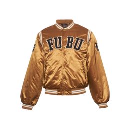 Collegejacke Fubu "Fubu Herren FM233-001-1 College Satin Varsity Jacket" Gr. M, braun (brown/black/creme) Herren Jacken