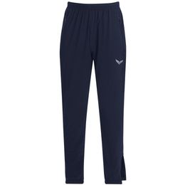 Jerseyhose TRIGEMA "TRIGEMA Freizeithose mit Bein-Reißverschluss" Gr. L, US-Größen, blau (navy) Herren Hosen