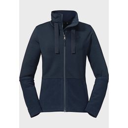 Schöffel Fleecejacke SCHÖFFEL "Fleece Jacket Pelham L", Damen, Gr. 36, blau (8820, blau), Oberstoff Rumpf oben: 100% Polyester Oberstoff Rumpf unten: 100% Polyester, modisch, regular fit, hoch geschlossener Ausschnitt, Langarm, Jacken