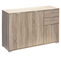 Casaria Sideboard »Alba« Eiche mit 3 Türen und Schubladen - Typ DB131