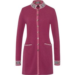 Reitmayer Lange Strickjacke mit Jacquard-Muster Pink (Gr&ouml;&szlig;e: 42)