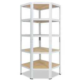 shelfplaza HOME Eckregal 180x70x40cm in weiß mit 5 Böden