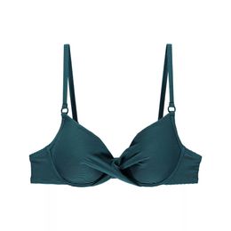 Triumph - Bikini Top gefüttert - Dark blue 36A - Madras - Bademode für Frauen