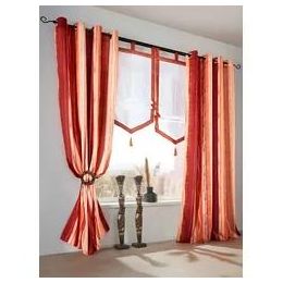 Vorhang Heine HOME Gr. 4, orange (terracotta), B:140cm H:245cm, Polyester, Gardinen