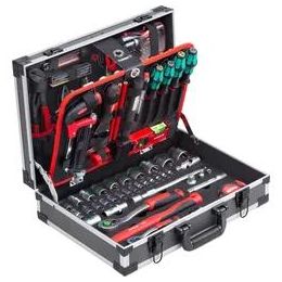 Meister Craft MEISTER Werkzeugset "Profi Werkzeugkoffer / 8973750" Werkzeugsets 131-teilig, mit Qualitätswerkzeug von Knipex & Wera, Alu-Koffer schwarz