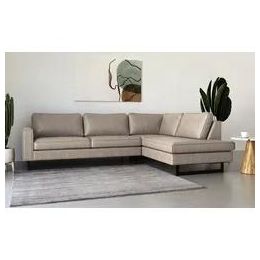 Ecksofa Places of Style "Pinto, 290 cm, Ottomane links / rechts" Sofas Gr. B/H/T: 290cm x 85cm x 217cm, Luxus-Microfaser in Lederoptik, Ottomane rechts, beige Cord, Feincord, Luxus-Microfaser Leder und Chenille