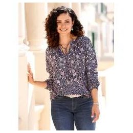 Longbluse Inspirationen Gr. 42, bunt (marine, rosenholz, bedruckt), Damen, 100% Viskose, gemustert, mehrfarbig, bedruckt, Blusen