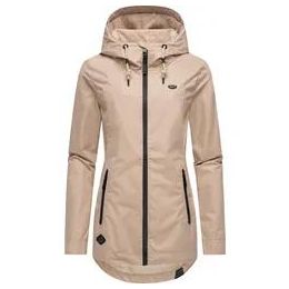 Outdoorjacke Ragwear "Zuzka" Gr. 4XL (48), braun (latte macchiato) Damen Jacken stylische Übergangsjacke mit großer Kapuze