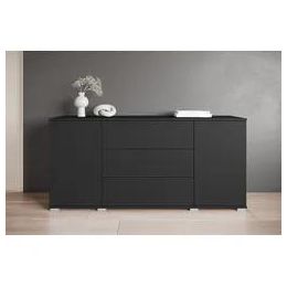 Sideboard Inosign "Kenia" Sideboards Gr. B/H/T: 150 cm x 67,9 cm x 39,5 cm, schwarz (graphite matt) Modernes Sideboard mit 3 Schubladen und 4 Fächern, Breite 150 cm Bestseller