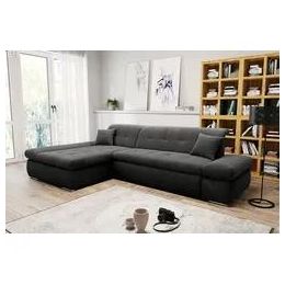 Ecksofa DOMO collection "Moric Luxus - B/T/H 300/172/80 cm, XXL-Format" Sofas Gr. B/H/T: 300cm x 80cm x 172cm, Cord, Recamiere links, grau L-Form, 140kg BelastungSitz, in Cord, Chenille, Kunstleder