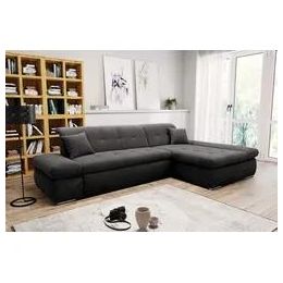 Ecksofa DOMO collection "Moric Luxus - B/T/H 300/172/80 cm, XXL-Format" Sofas Gr. B/H/T: 300cm x 80cm x 172cm, Cord, Recamiere rechts, grau L-Form, 140kg BelastungSitz, in Cord, Chenille, Kunstleder