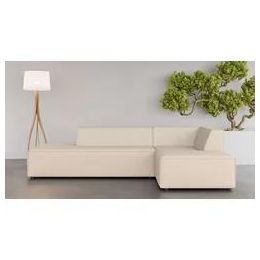 Ecksofa Inosign "Ecksofa Cavan mit Ottomane links oder rechts bestellbar", beige, B:270cm H:72cm T:180cm, 100% Polyester, Sofas, L-Form mit Wellenunterfederung, Maße B/T/H: 270/180/72 cm