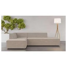 Ecksofa Inosign "Ecksofa Cavan mit Ottomane links oder rechts bestellbar" Sofas Gr. B/H/T: 270cm x 72cm x 180cm, Chenille, Ottomane links, grau (taupe) L-Form mit Wellenunterfederung, Maße BTH: 27018072 cm