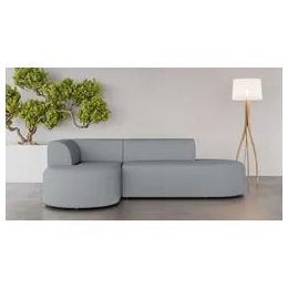 Ecksofa Andas "Ecksofa Tvinne mit Ottomane links oder rechts bestellbar" Sofas Gr. B/H/T: 260cm x 73cm x 170cm, Struktur, Ottomane links, grau L-Form, mit Wellenunterfederung, BxTxH 260x170x73 cm