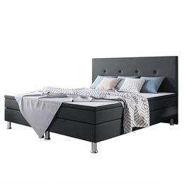 Boxspringbett Jump 180x200 Webstoff Anthrazit Typ 2