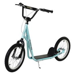 HOMCOM Tretroller Kinderroller Scooter Cityroller Luftreifen verstellbar Hellblau